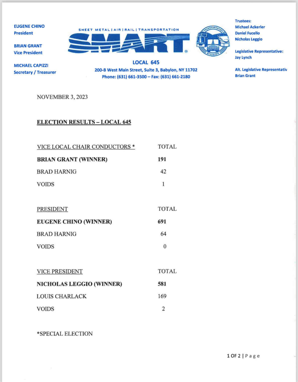 Local 645 – SMART Transportation Division 505